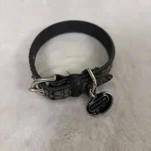 Coach | Dog | Coach Black Leather Cc Cloth Logo Dog Collar 403 Sz Small ...